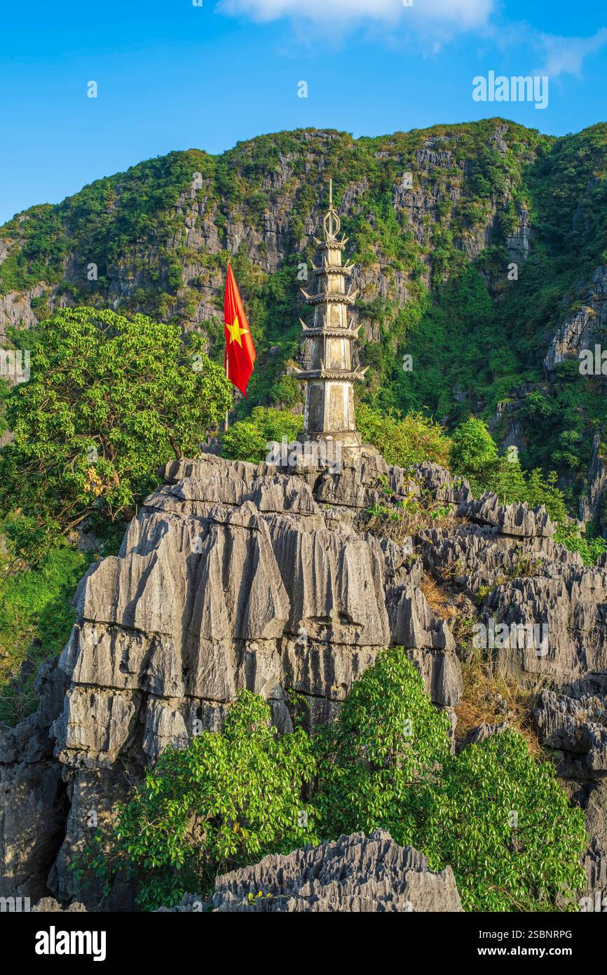Vietnam, Ninh Binh Province, Ninh Xuan, Halong Bay on land, panoramic ...