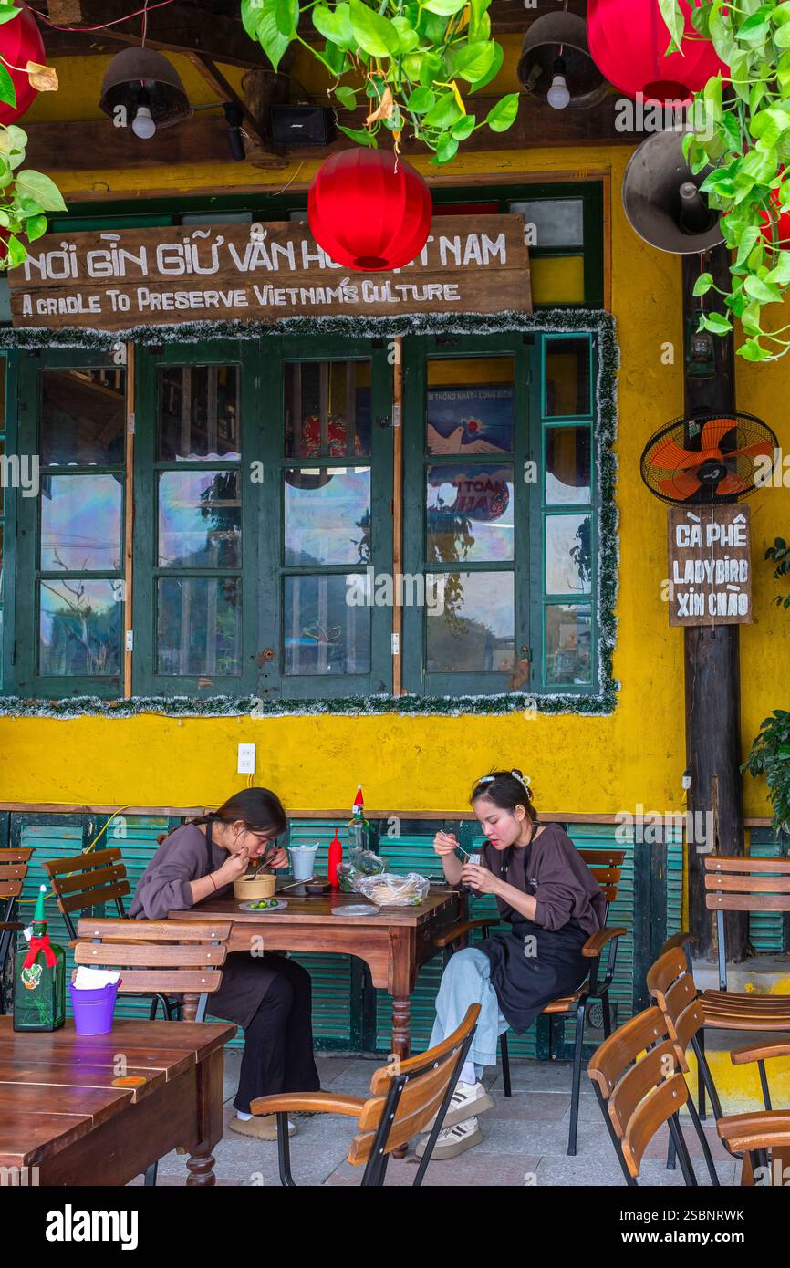 Vietnam, Haiphong Province, Cat Ba island, Cat Ba city, Ladybird café ...