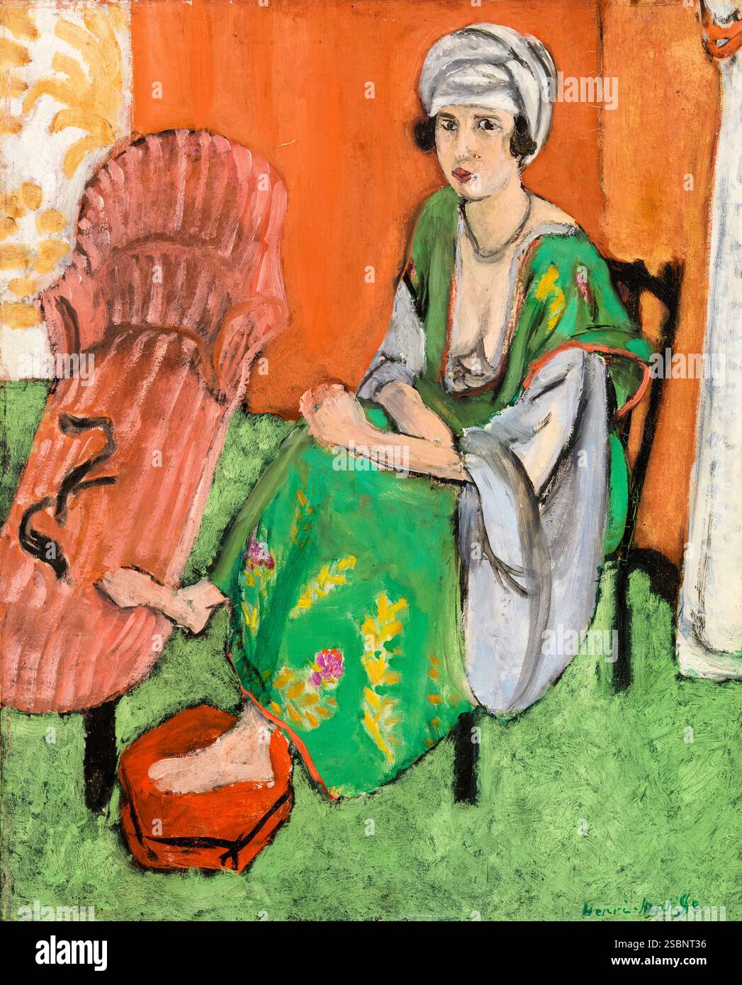 Henri Matisse, The Green Dress (La Robe verte), painting in oil on ...