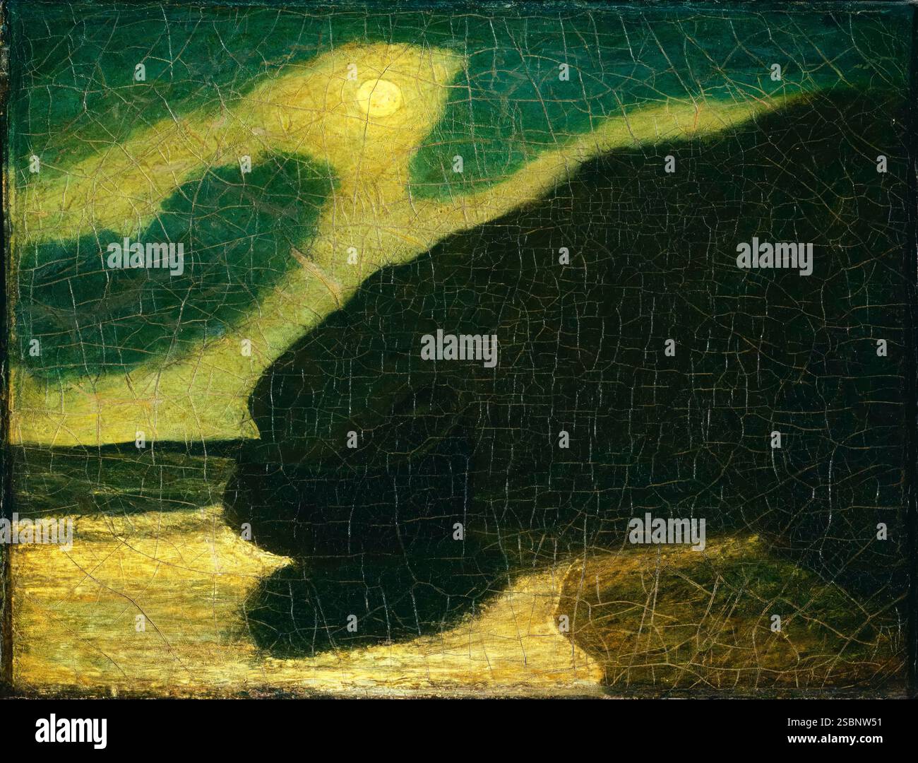 Albert Pinkham Ryder, Moonlit Cove, landscape painting in oil on canvas ...