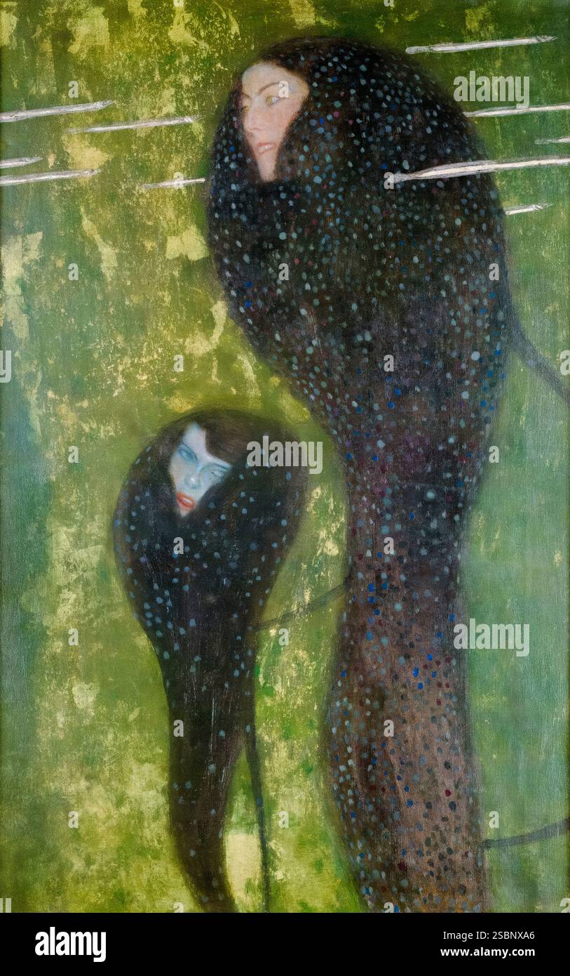 Gustav Klimt, Silver Fish (Nymphs), painting in oil on canvas, circa ...