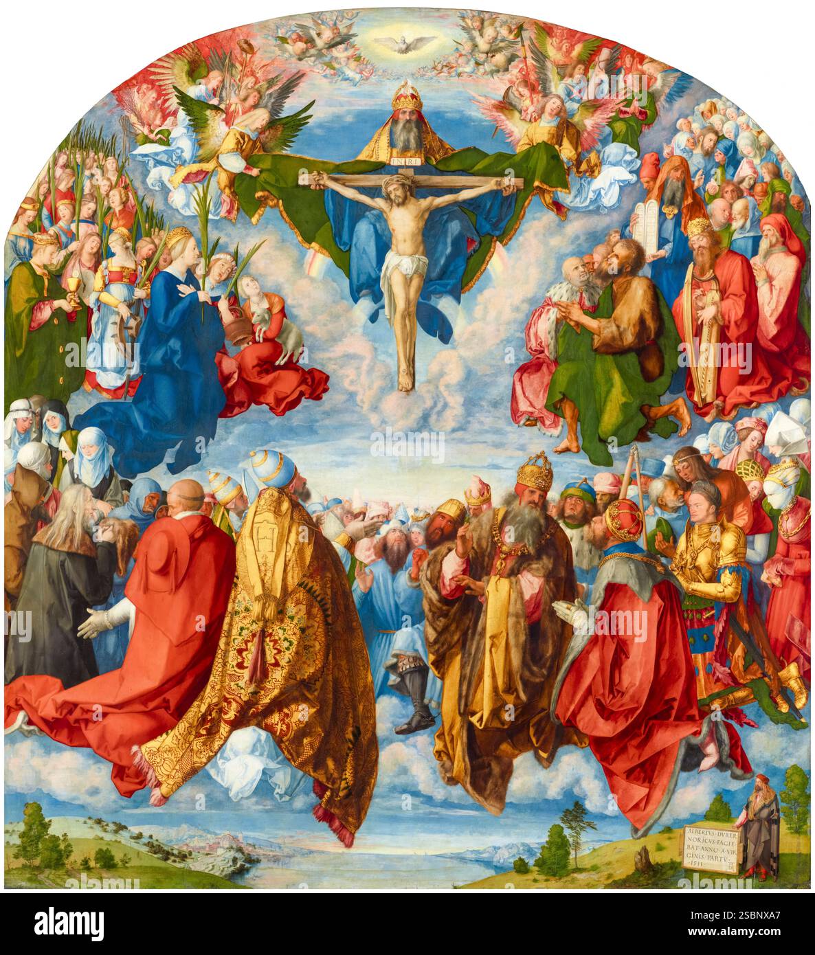 Albrecht Durer, Adoration of the Trinity, (Landauer Altar), painting in ...