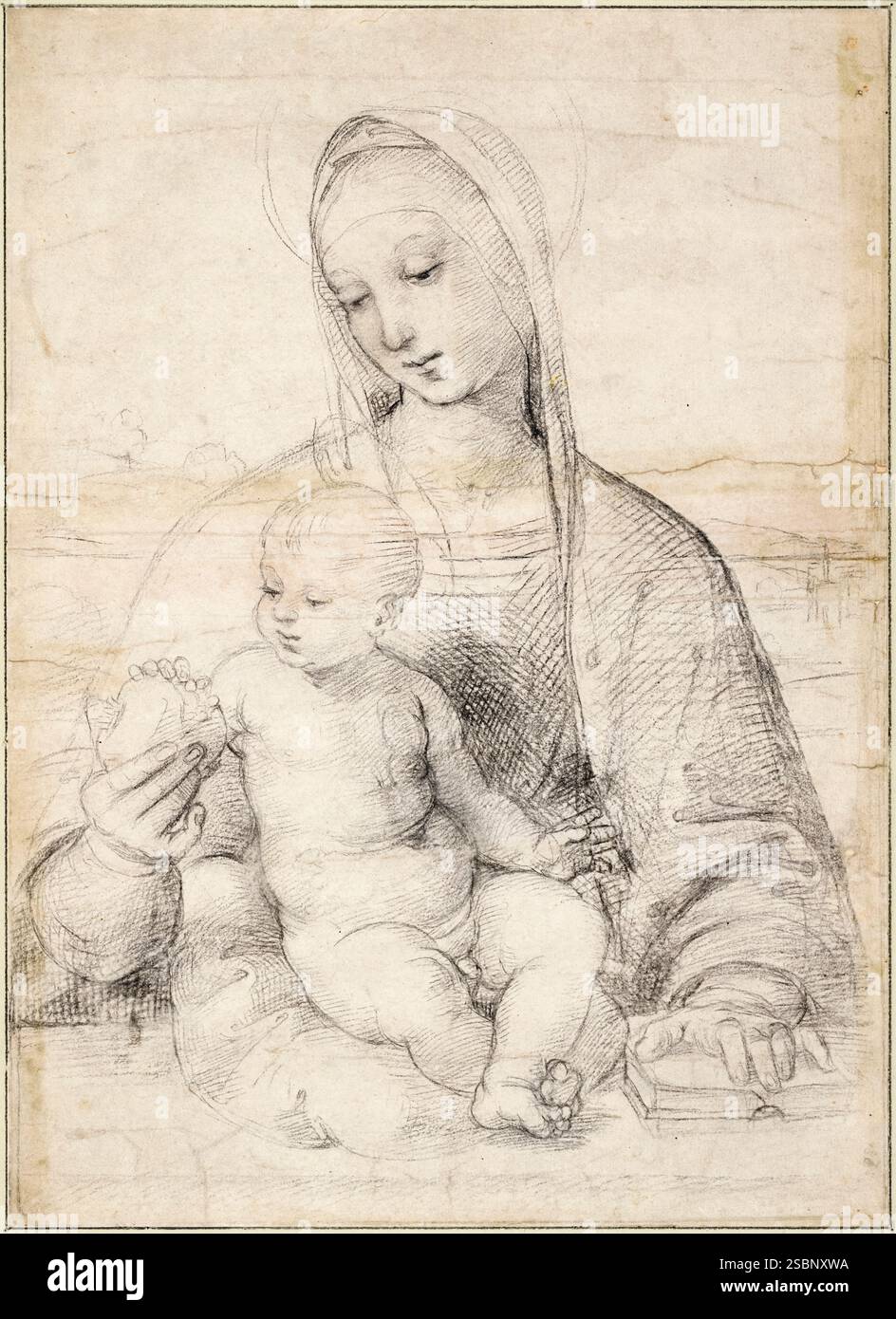 Raffaello Sanzio de Urbino called Raphael, Madonna of the Pomegranate ...