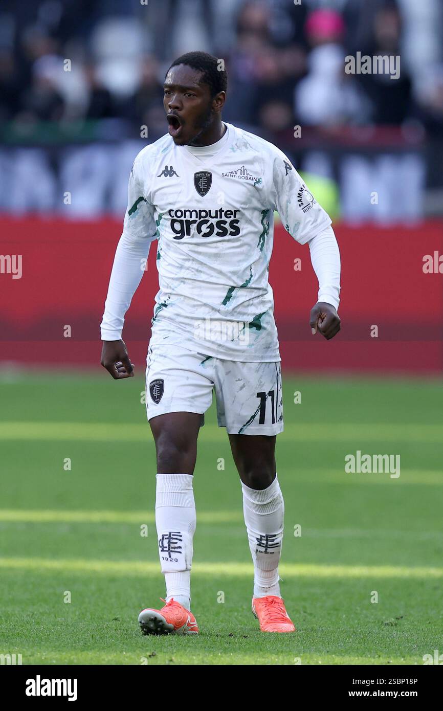 Emmanuel Gyasi of Empoli Fc yells during the Serie A match beetween ...