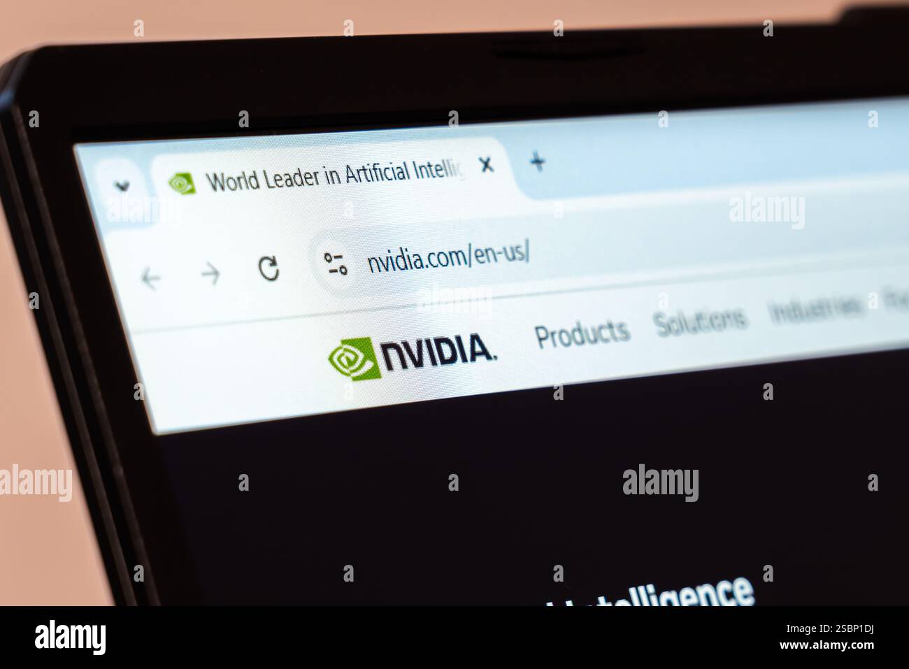 New York, USA - January 31, 2025: NVIDIA website homepage on laptop ...
