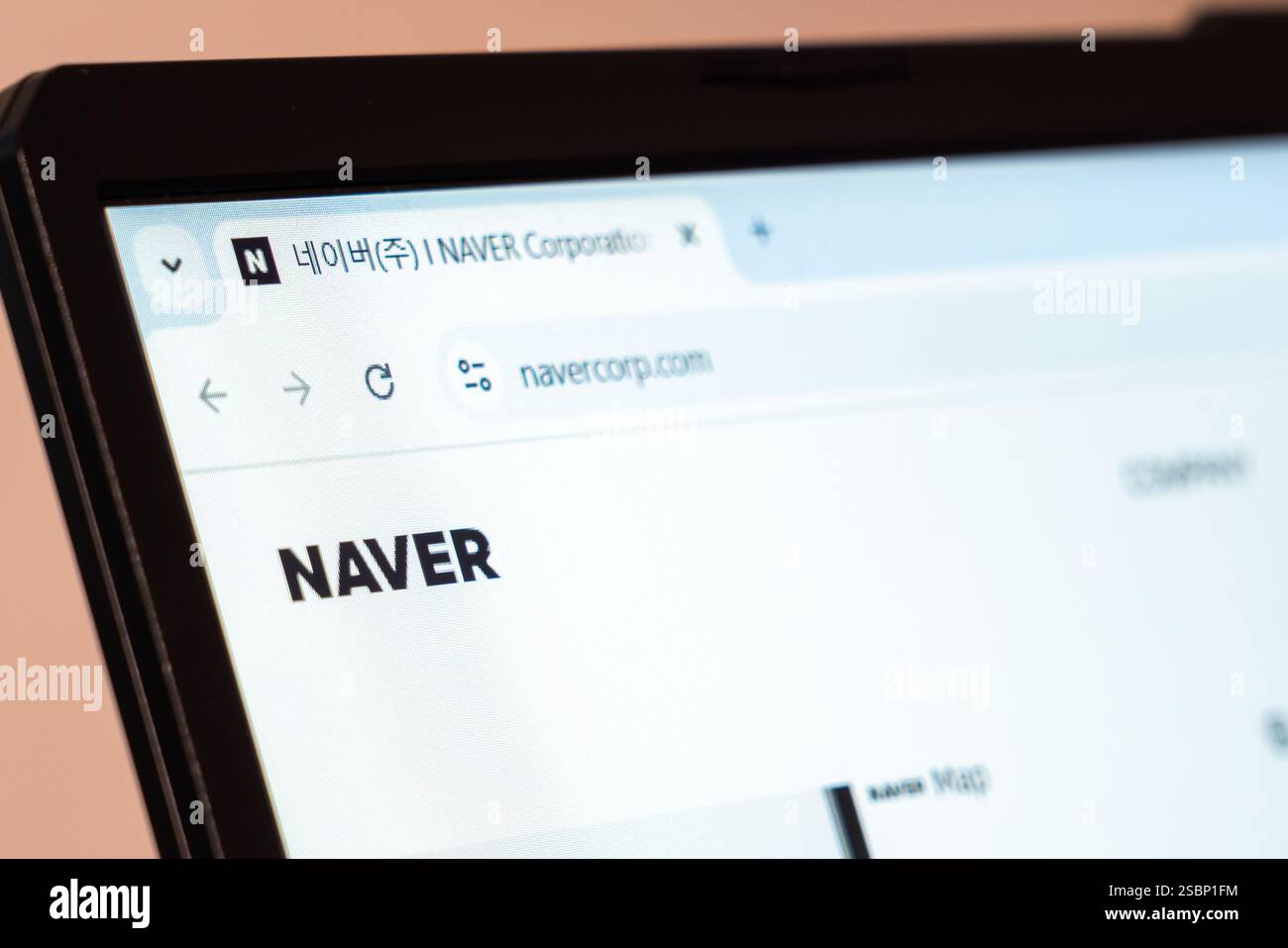 New York, USA - January 31, 2025: Naver search engine and technology platform website displayed ...