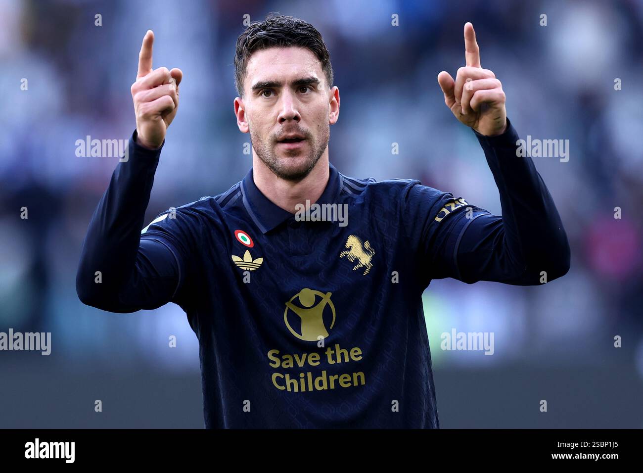 Dusan Vlahovic of Juventus Fc celebrates after scoring a goal during ...