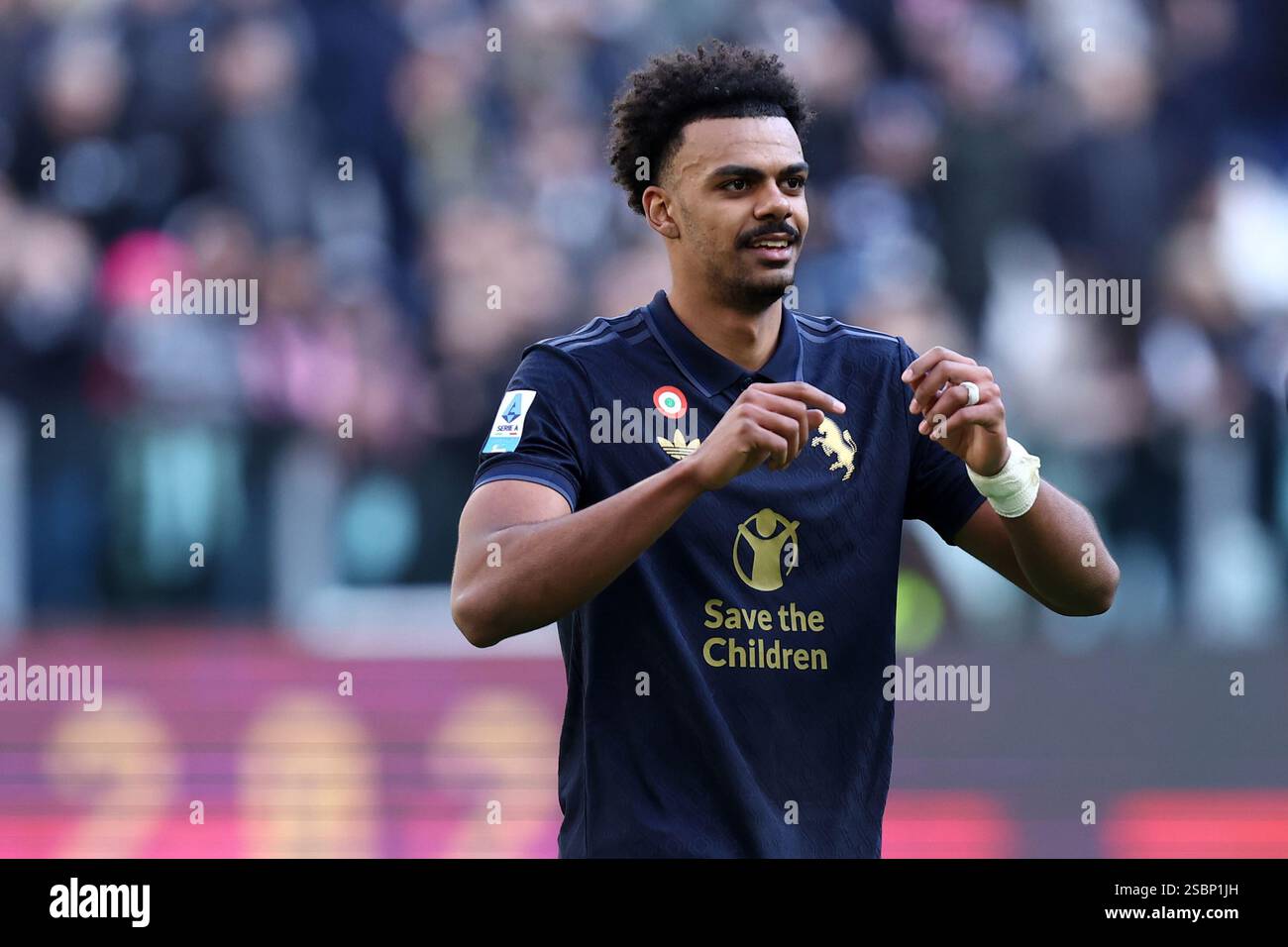 Renato Veiga of Juventus Fc celebrates at the end of the Serie A match ...