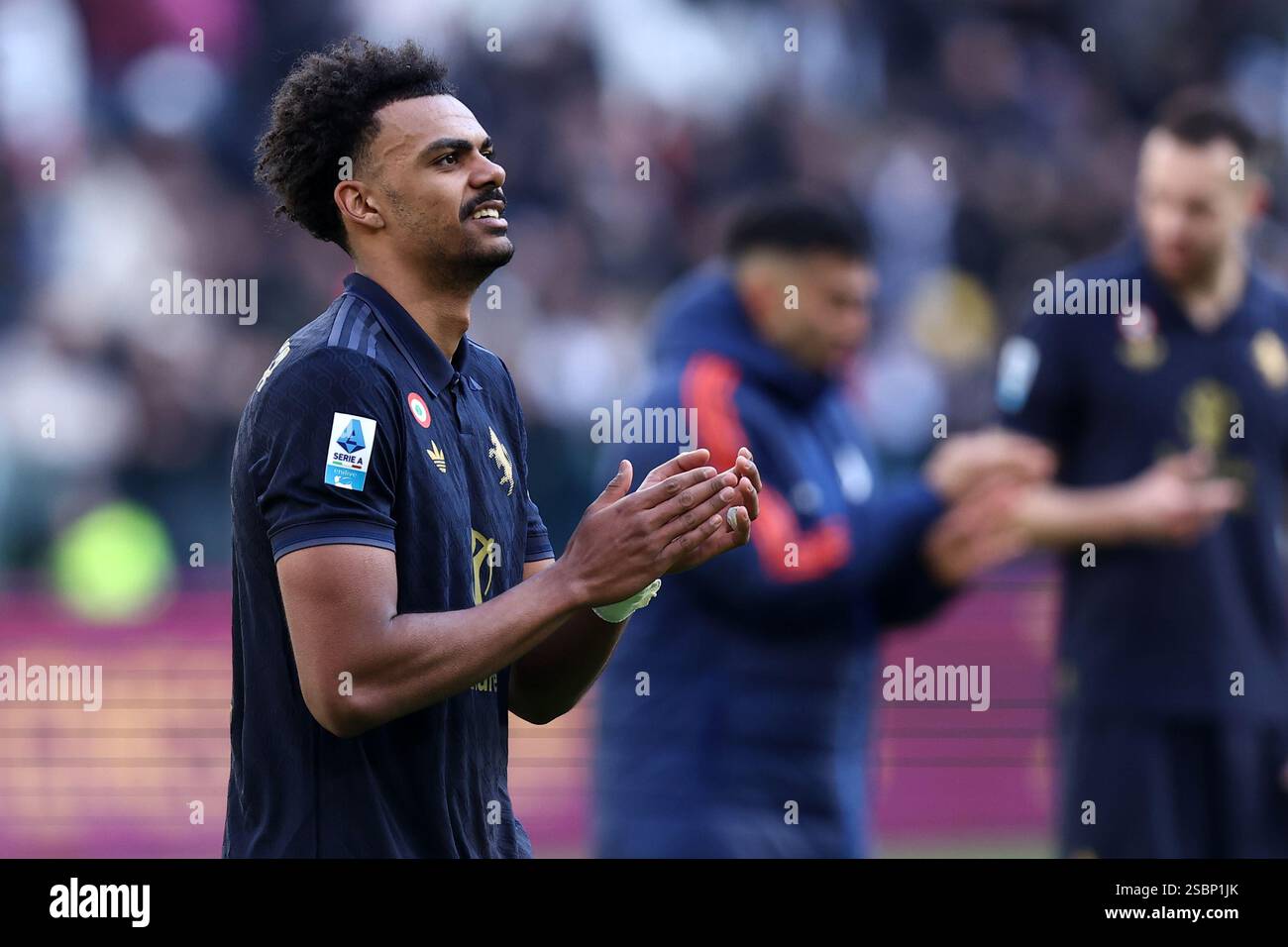 Renato Veiga of Juventus Fc celebrates at the end of the Serie A match ...