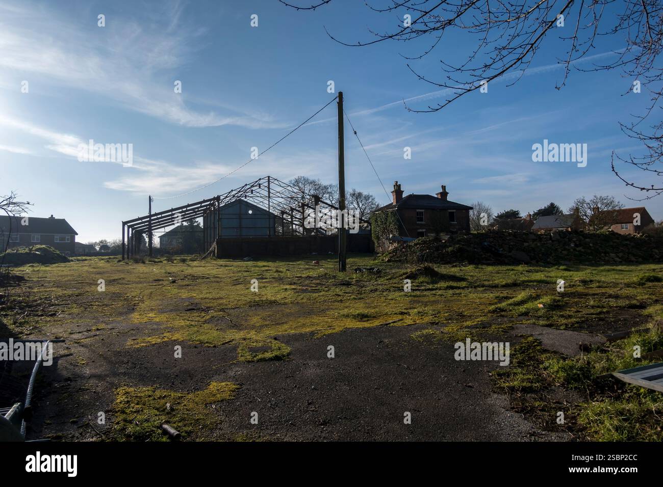 Derelict building site, High Street, Cherry Willingham, Lincoln ...