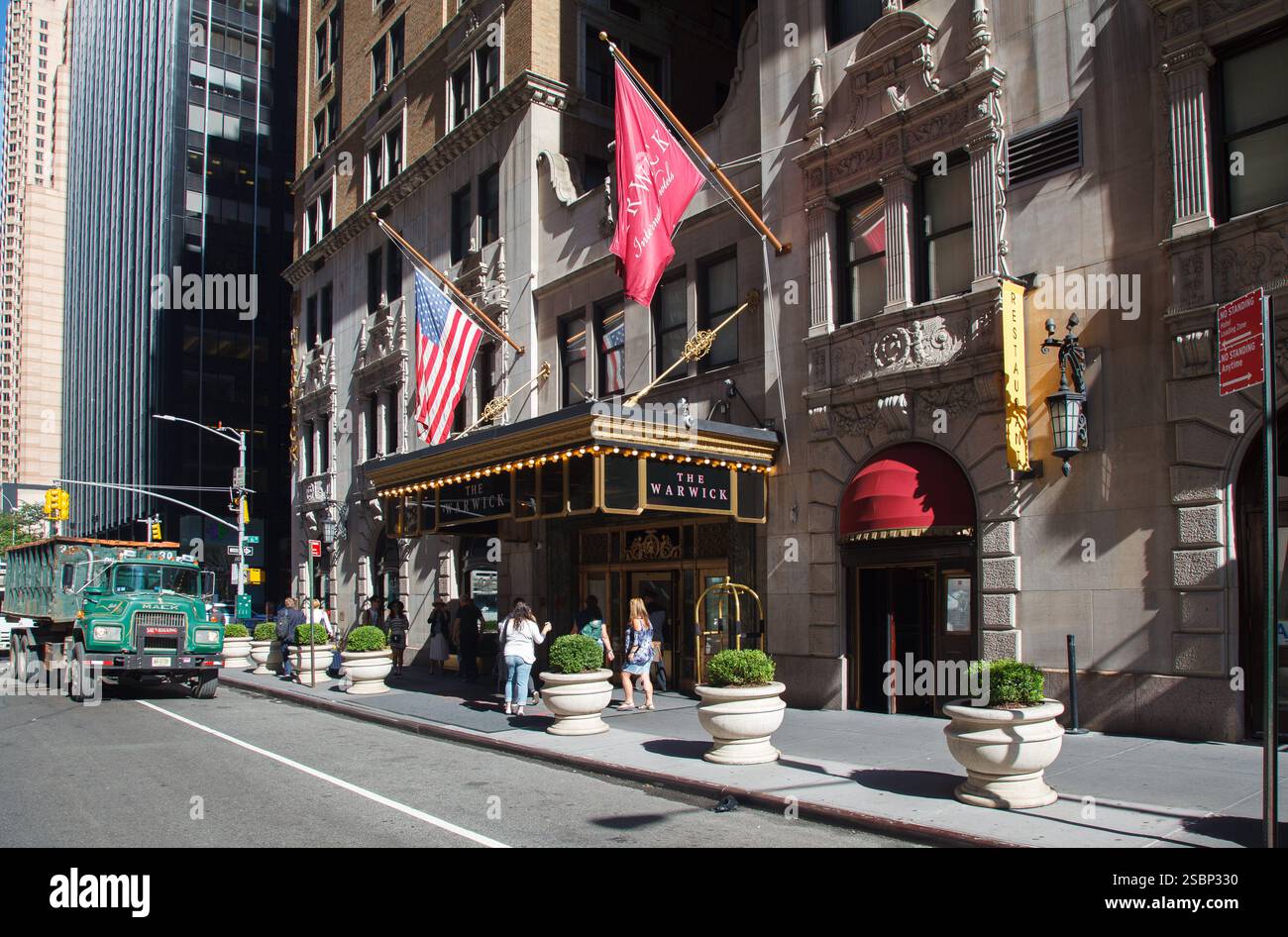 The Warwick hotel at West, 54th street in Midtown Manhattan, New York ...