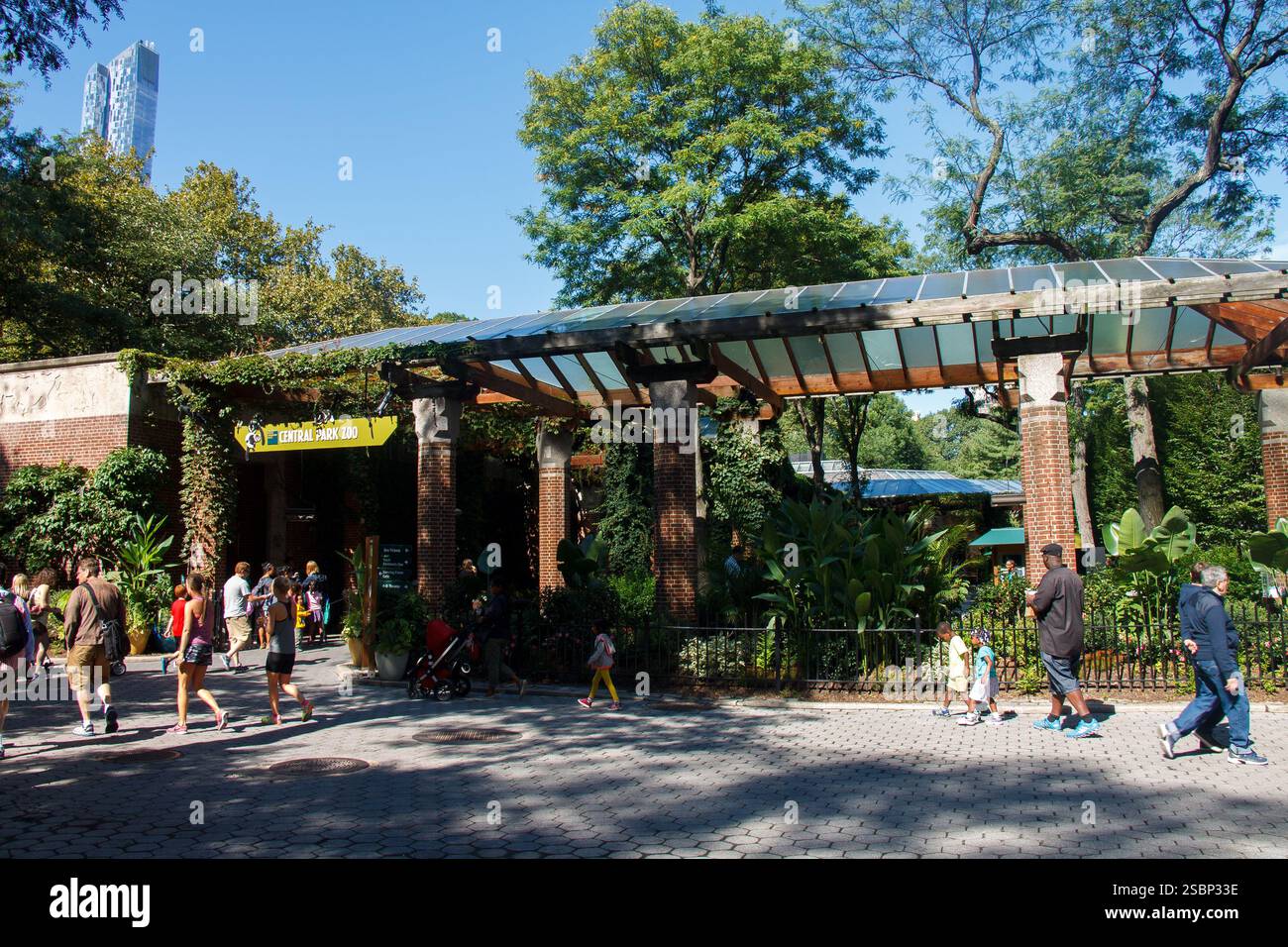 The Central Park zoo main entrance gate, Manhattan, New York City Stock ...