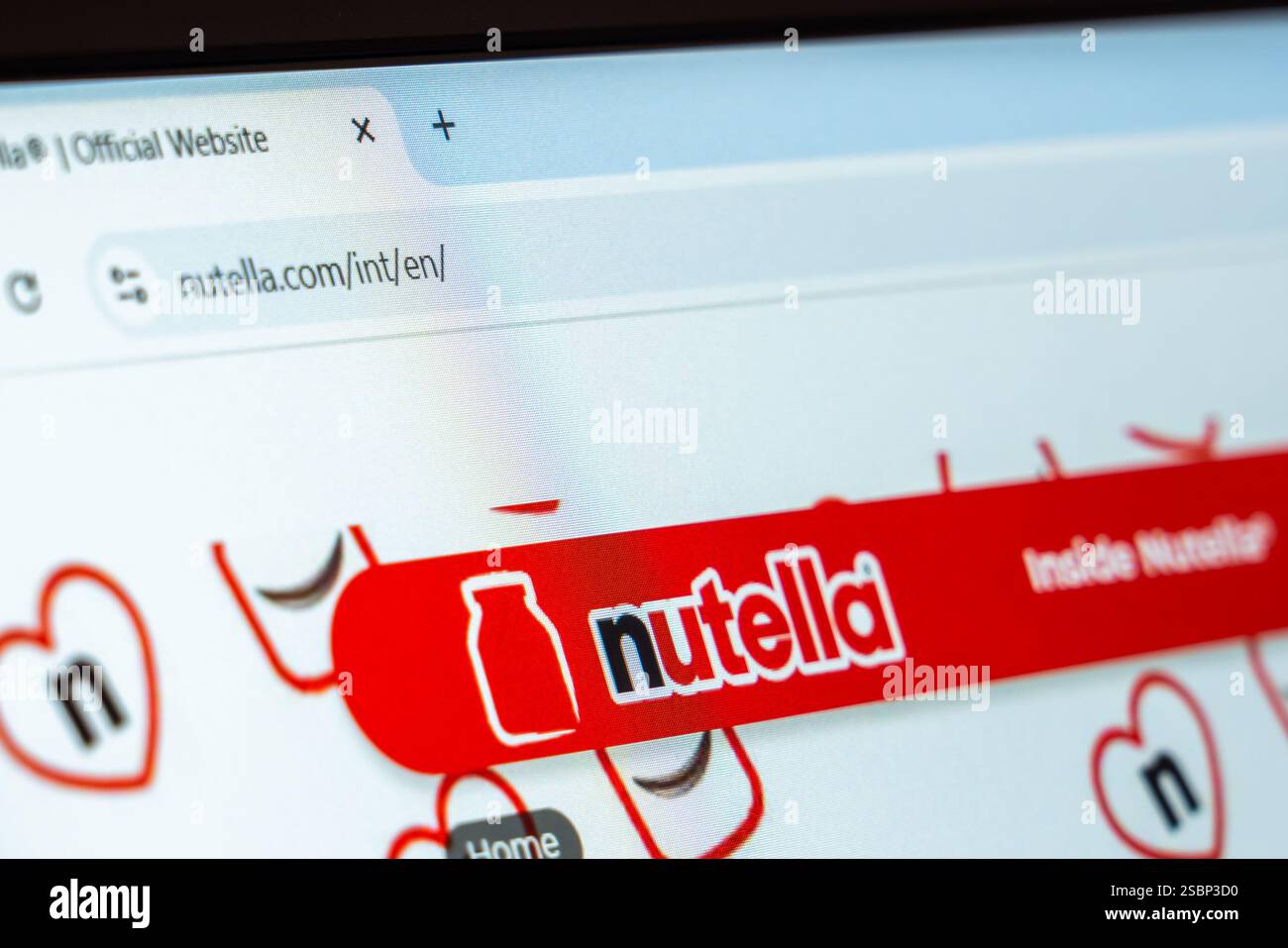 New York, USA - January 31, 2025: Nutella website homepage on laptop ...