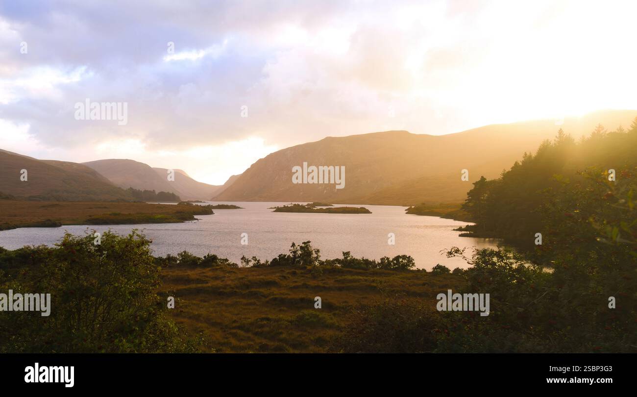 Glenveagh National Park in Donegal Ireland aerial view - The ...