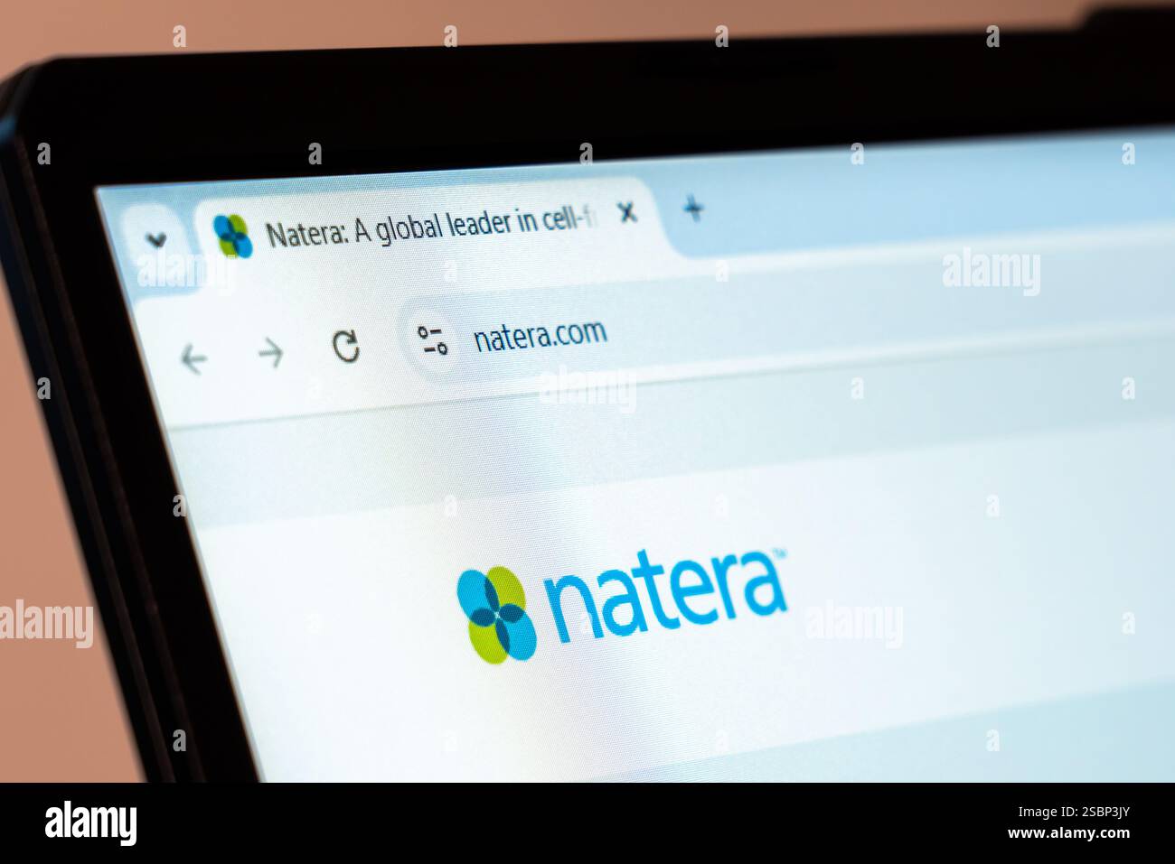 New York, USA - January 31, 2025: Natera website homepage on laptop screen showcasing genetic ...
