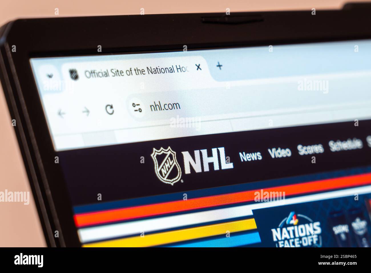 New York, USA - January 31, 2025: NHL website homepage on laptop screen ...