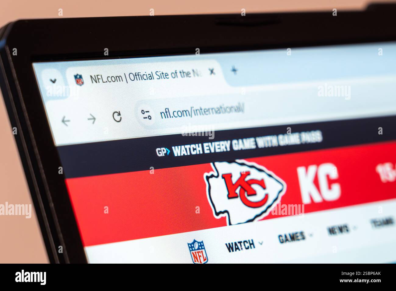 New York, USA - January 31, 2025: NFL website homepage on laptop screen ...