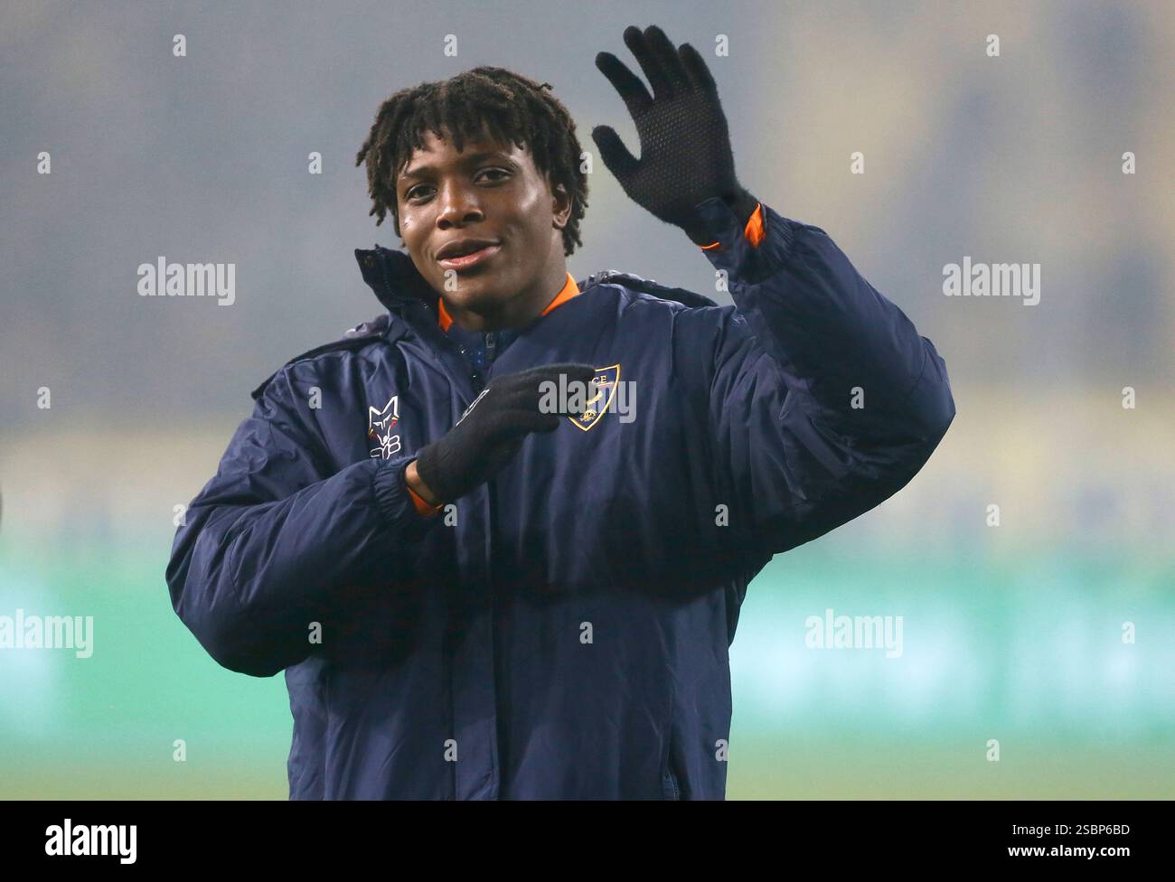 PARMA, ITALY - JANUARY 31: Patrick Dorgu of US Lecce celebrates the ...