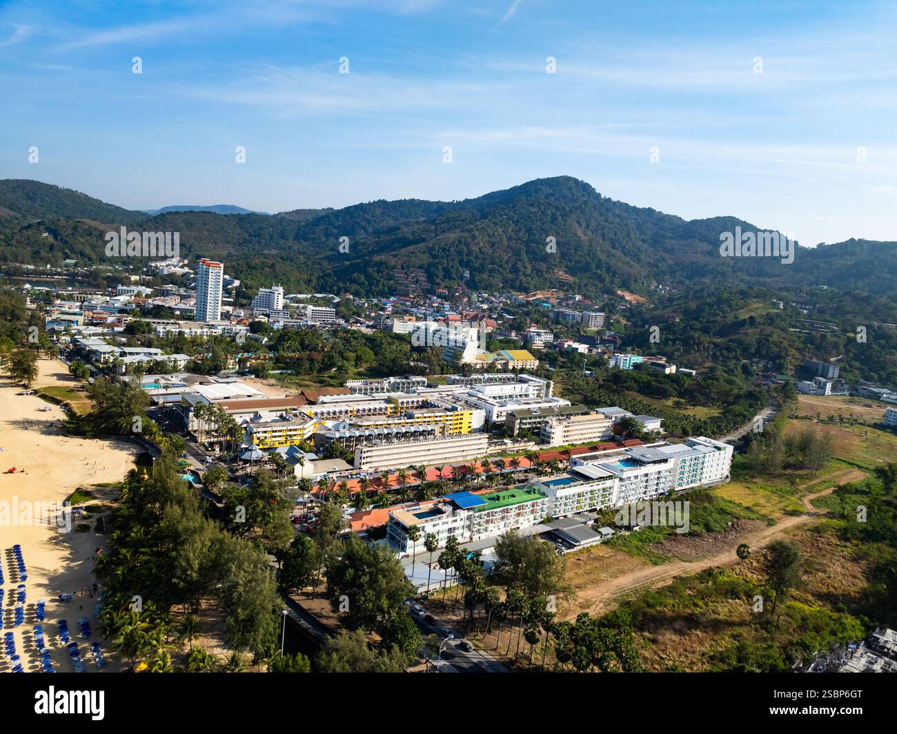 Aerial view drone photography High angle view of Karon city building ...