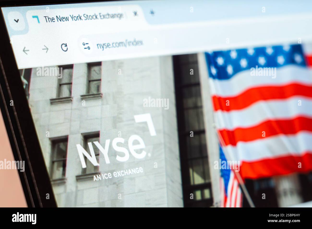 New York, USA - January 31, 2025: NYSE website homepage on laptop ...