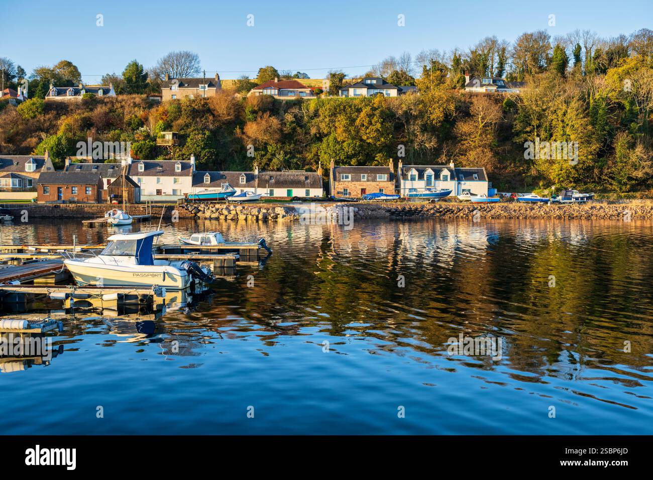 Boats moored in Avoch harbour on the south-east coast of the Black Isle ...