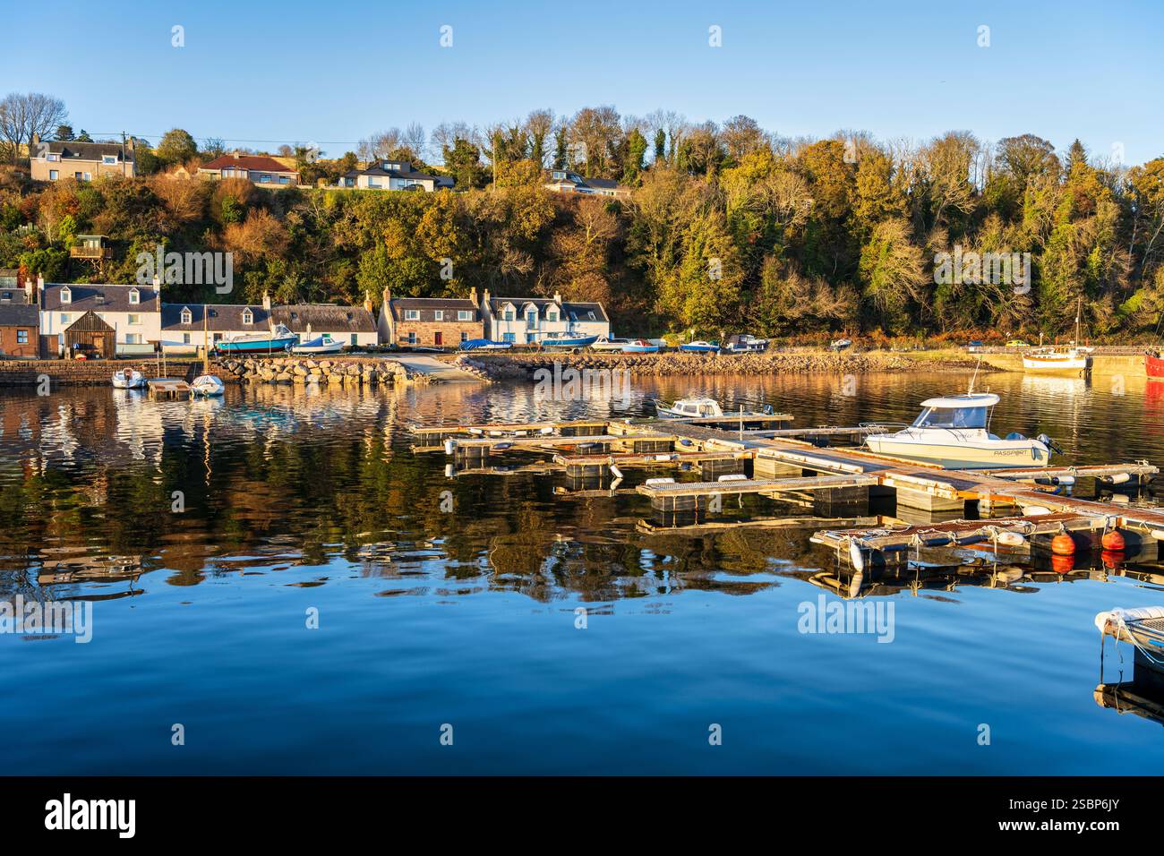 Boats moored in Avoch harbour on the south-east coast of the Black Isle ...