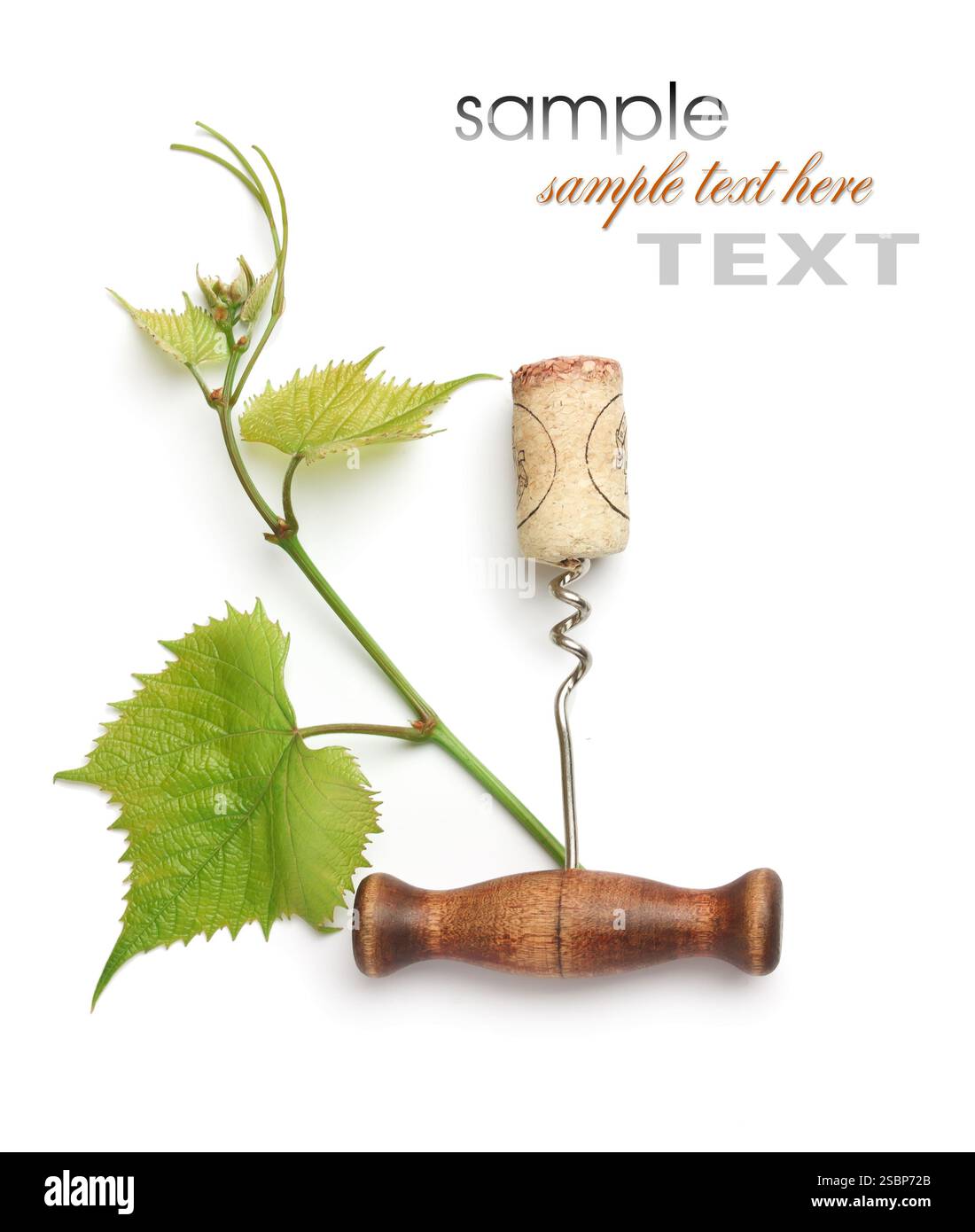 corkscrew and cork from a bottle of wine Stock Photo - Alamy