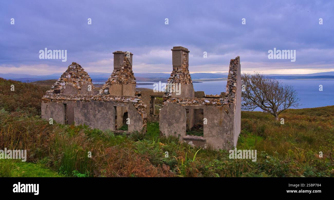 The Irish West Coast in Donegal Ireland - Abandoned Ruins Located on a ...