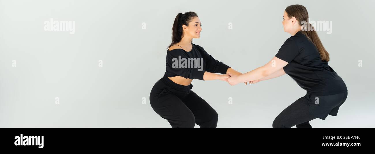 Fit women bond through a synchronized exercise routine, boosting both ...