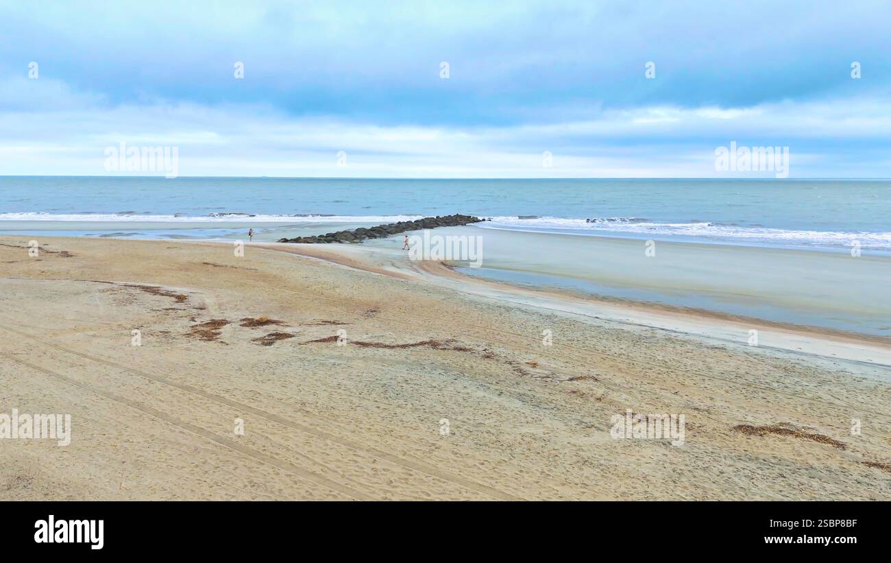 Beach at Tybee Island in Savannah Georgia - aerial view Stock Photo - Alamy