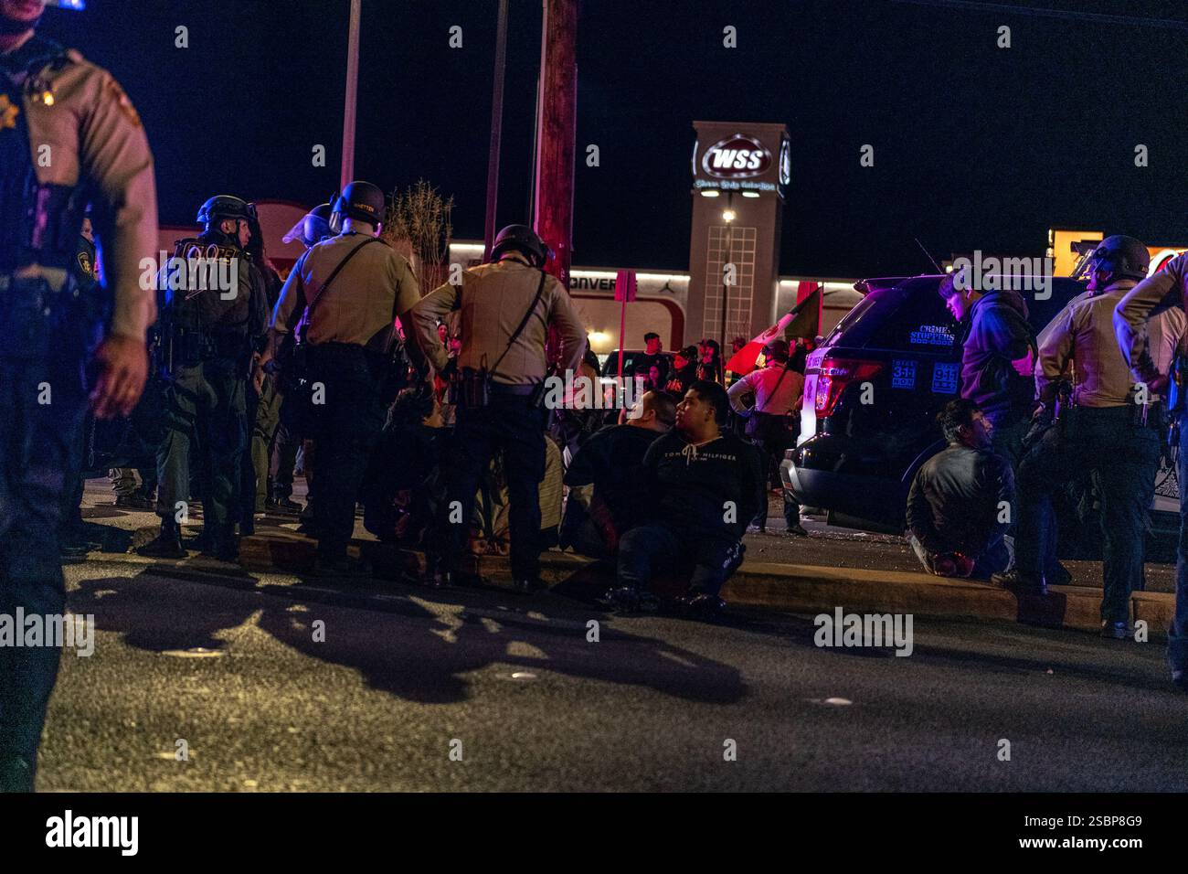 Las Vegas, NV, USA. 3rd Feb, 2025. Immigration protest at East Las ...