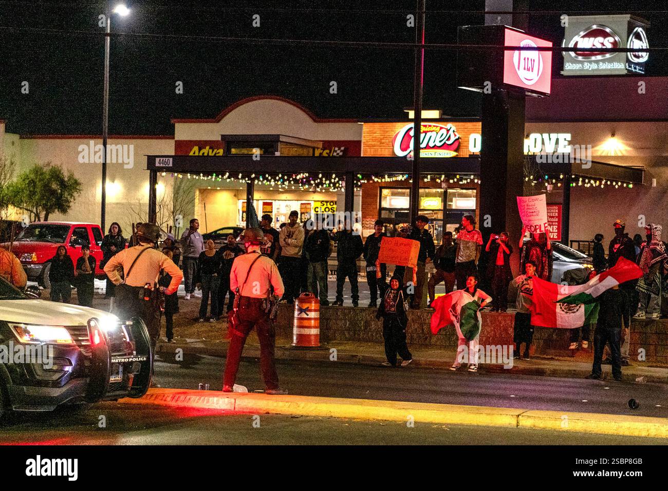 Las Vegas, NV, USA. 3rd Feb, 2025. Immigration protest at East Las ...