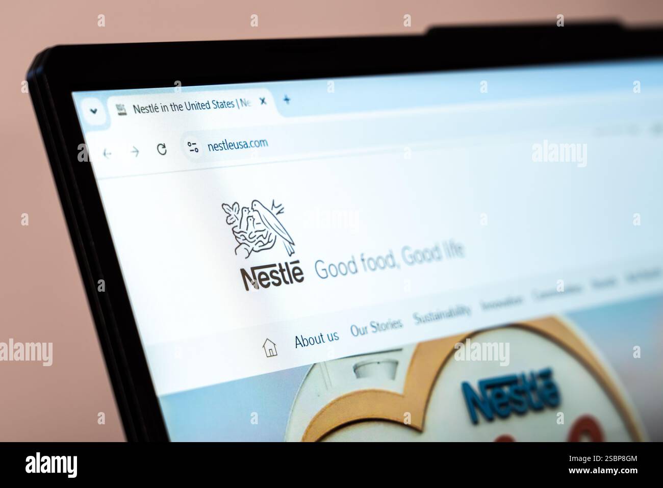 New York, USA - January 31, 2025: Nestle website homepage on laptop ...