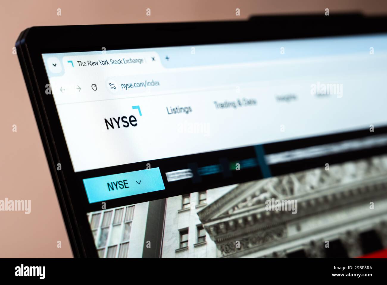 New York, USA - January 31, 2025: NYSE website homepage on laptop ...