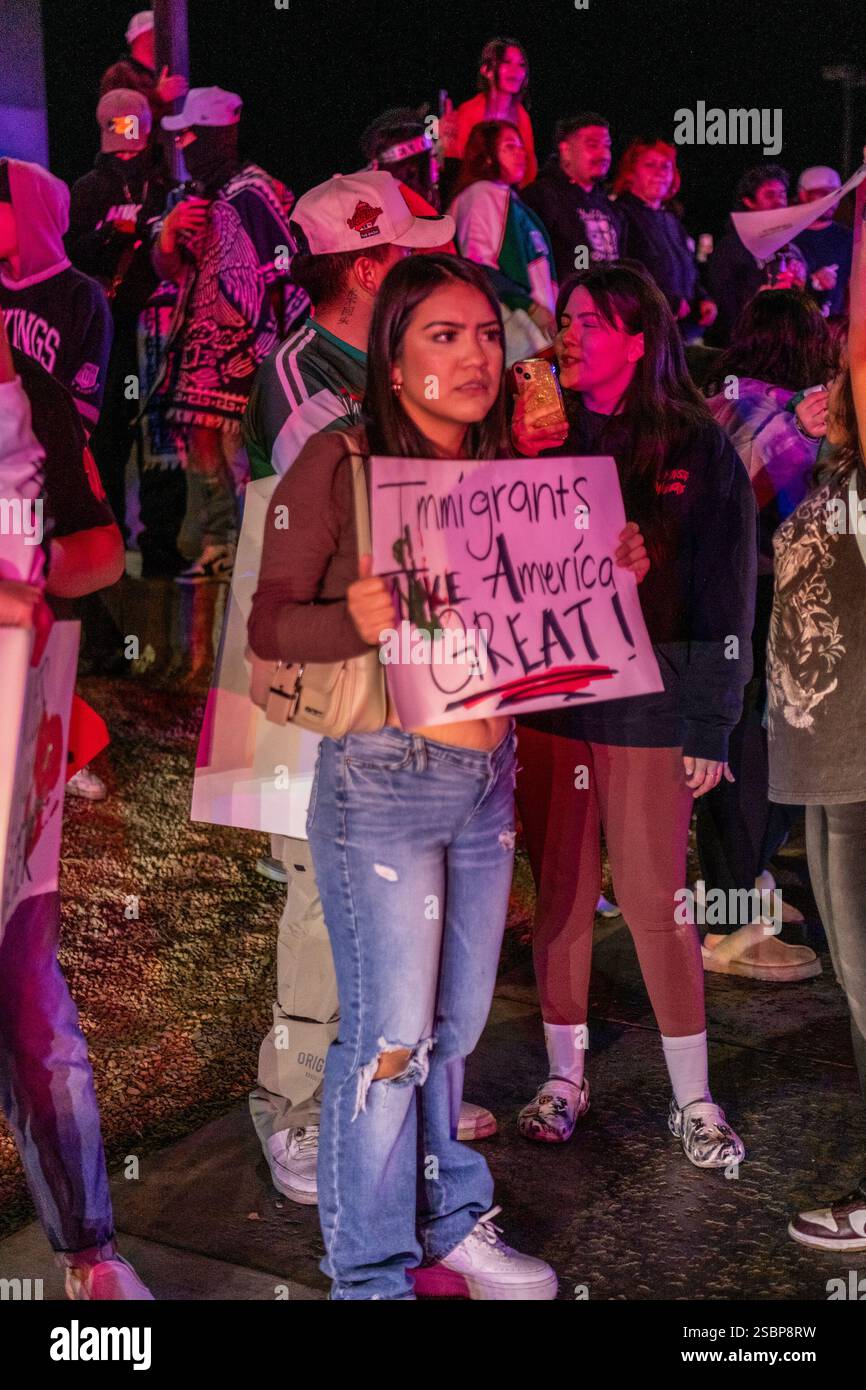 Las Vegas, NV, USA. 3rd Feb, 2025. Immigration protest at East Las ...