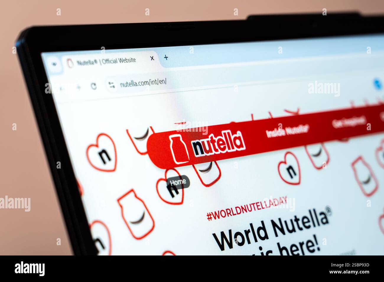 New York, USA - January 31, 2025: Nutella website homepage on laptop ...