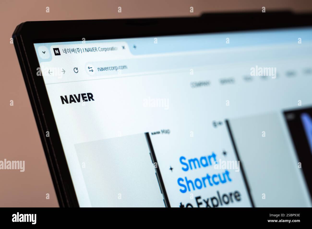 New York, USA - January 31, 2025: Naver search engine and technology platform website displayed ...