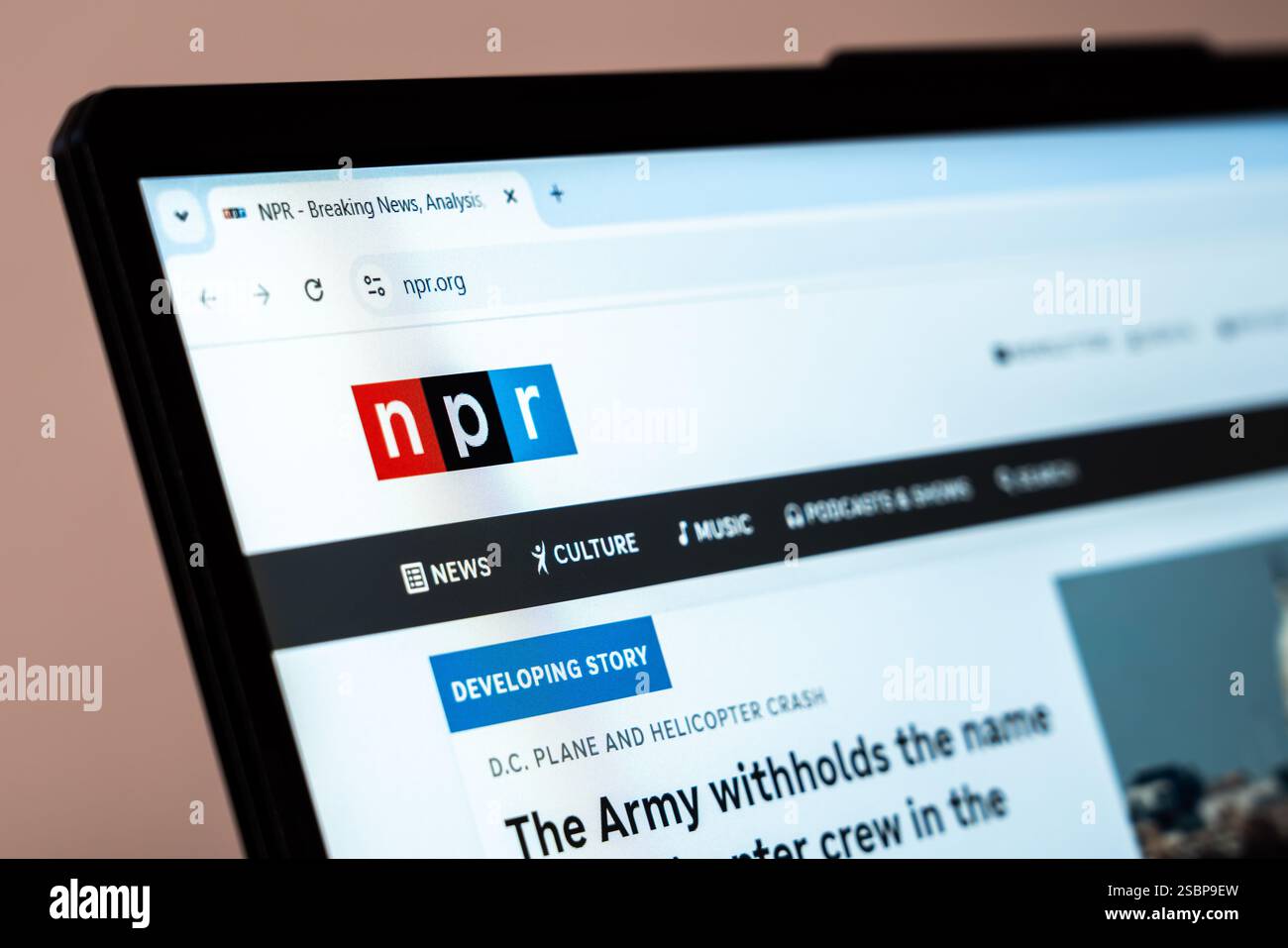 New York, USA - January 31, 2025: NPR website homepage on laptop screen ...