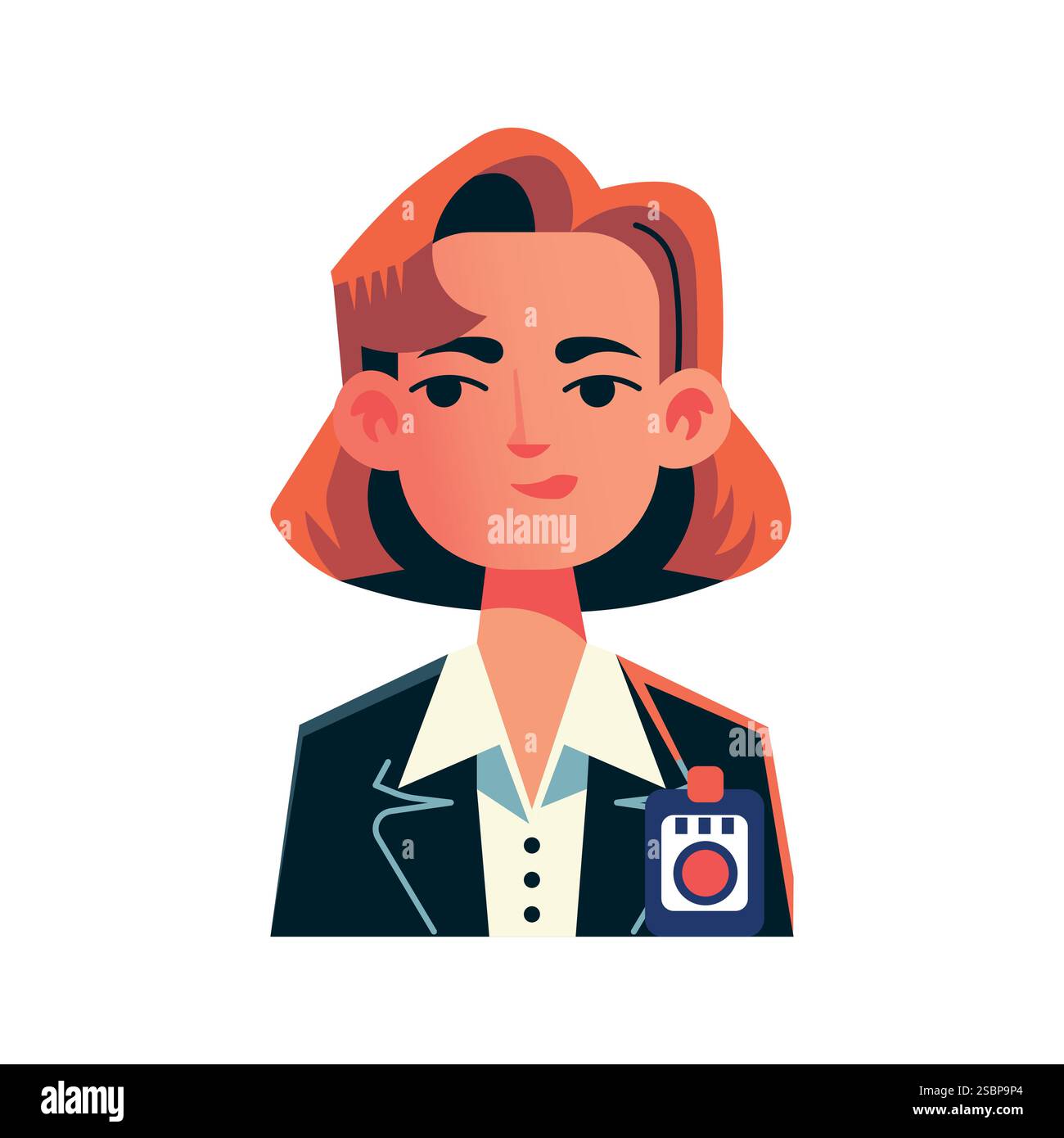 Cartoon portrait of special agents. Female police officer Stock Vector ...