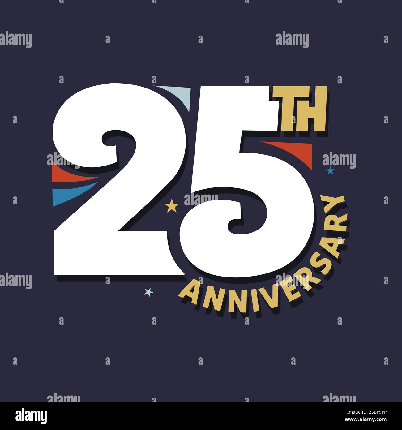 25th anniversary logo with bold modern font and celebration elements ...
