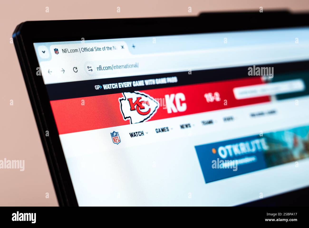 New York, USA - January 31, 2025: NFL website homepage on laptop screen ...