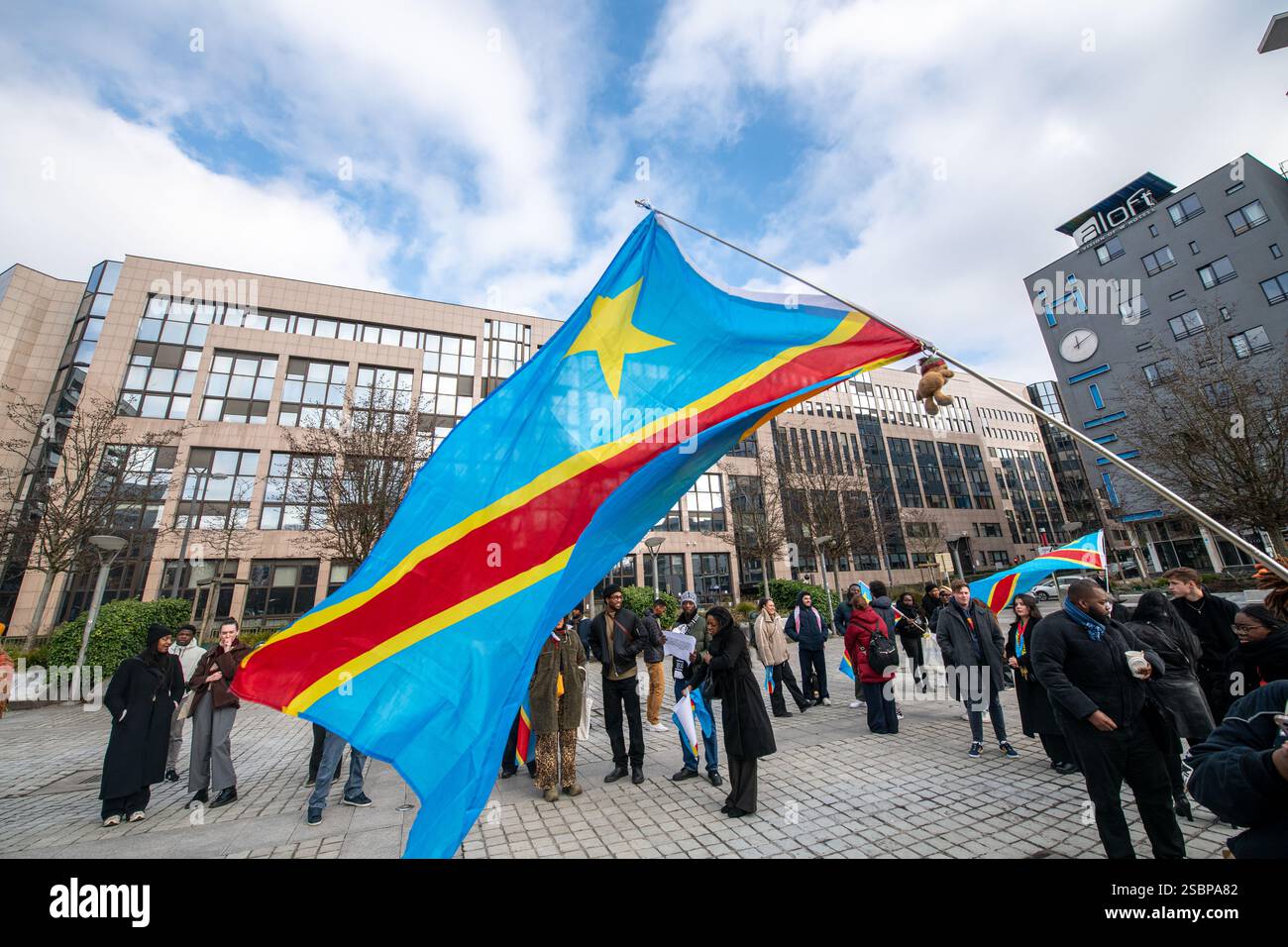 Brussels, Belgium. 04th Feb, 2025. Protesters are seen during the "Free ...
