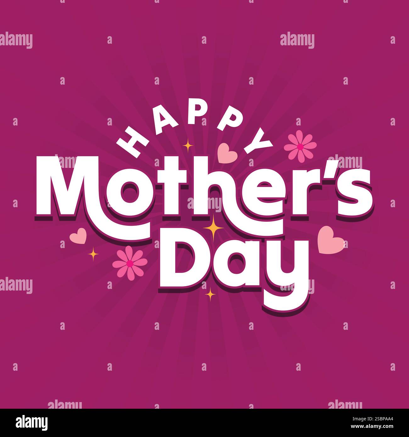 Happy Mother's Day typography greeting card. Beautiful hand lettering ...