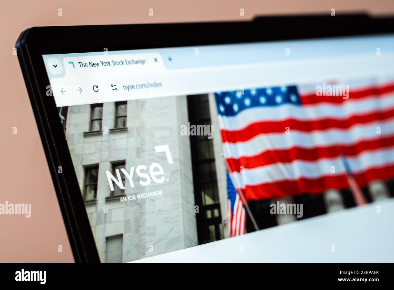 New York, USA - January 31, 2025: NYSE website homepage on laptop ...