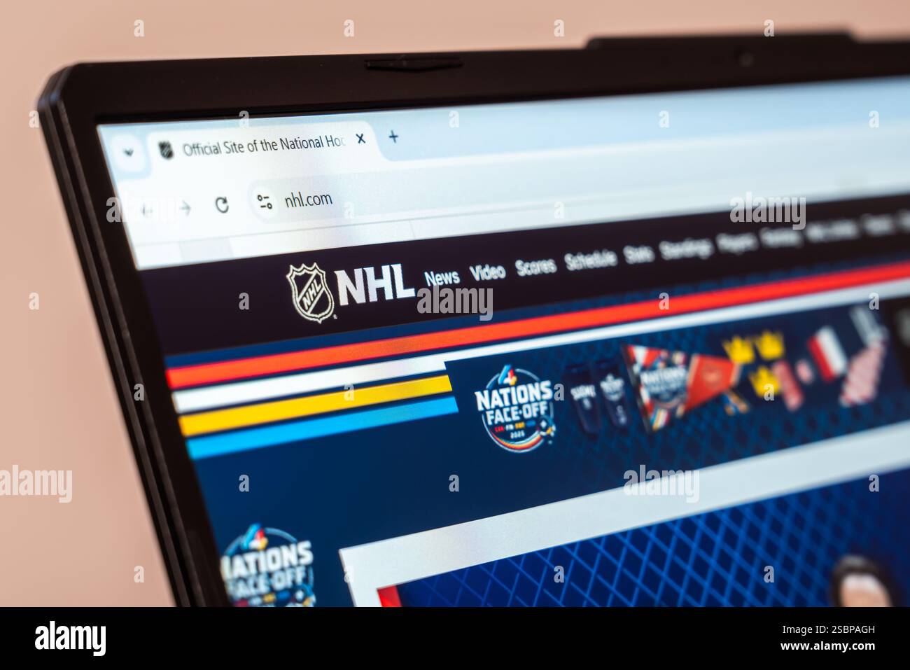 New York, USA - January 31, 2025: NHL website homepage on laptop screen ...