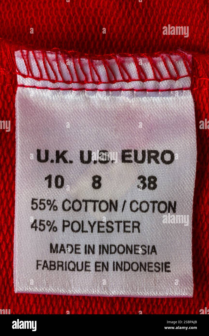 Label in red Dash top Made in Indonesia 55% cotton 45% polyester size 10 - in English and French ...
