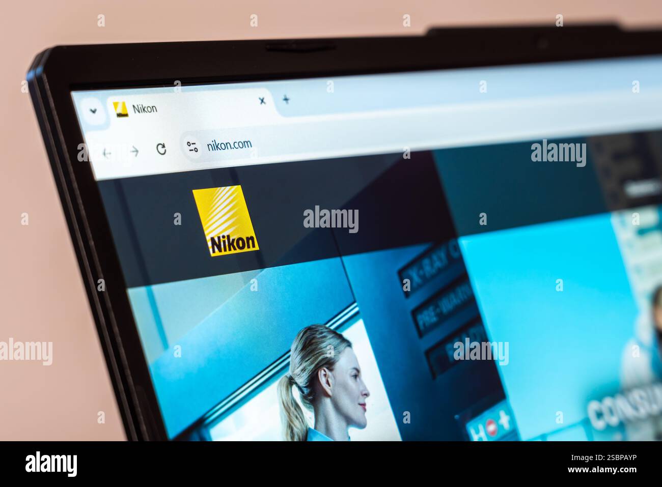 New York, USA - January 31, 2025: Nikon imaging and optical technology ...