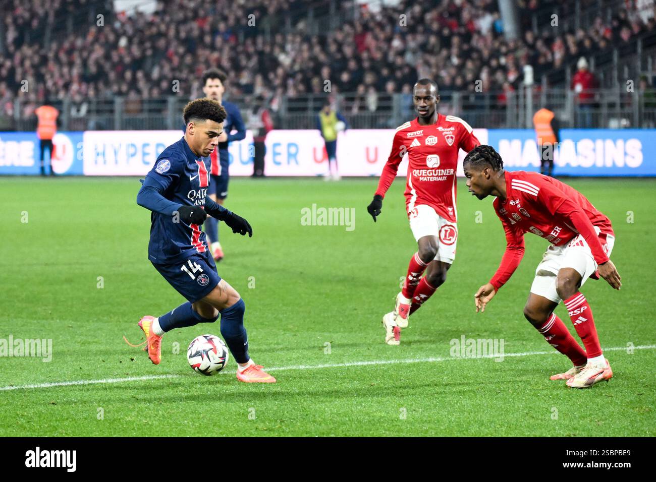 12 Luck ZOGBE (sb29) - 14 Desire DOUE (psg) during the Ligue 1 McDonald ...