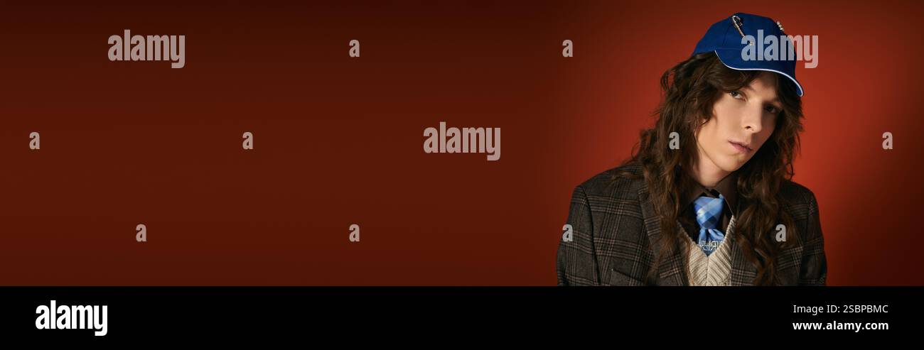 Charming individual displays a fashion forward look with a unique blend ...