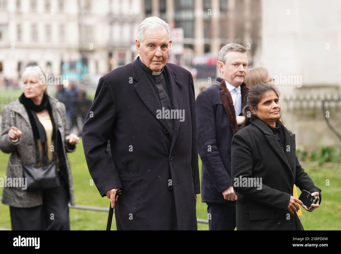 Jonathan Aitken arriving for a memorial service for Lord Hoyle at the ...